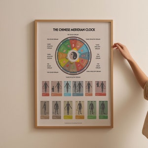 TCM Meridian Organ Clock Poster, Chinese Medicine Gift, Chinese 12 ...