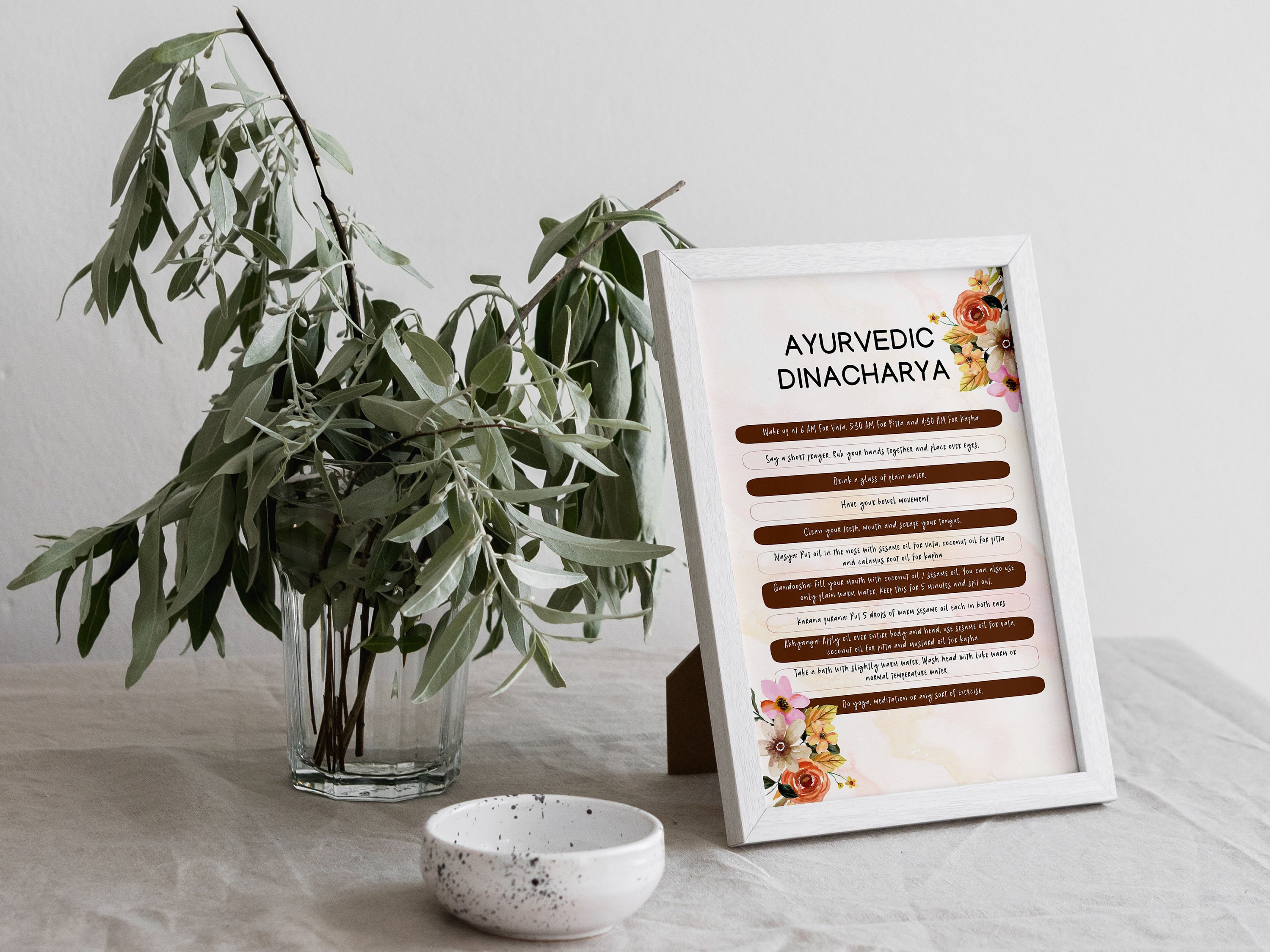 Ayurveda Schedule Poster Ayurveda Dincharya Daily Routine - Etsy Australia