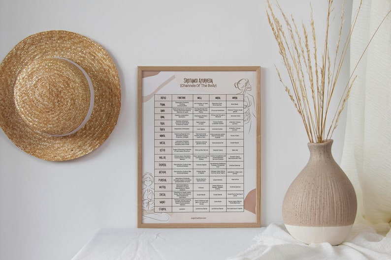 Ayurveda Poster Srotamsi Dhatu Dosha Chart Poster Channels - Etsy