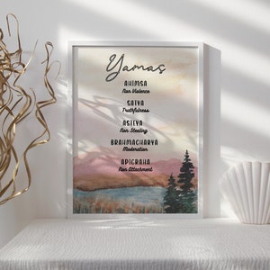 Yama Niyama Art Print Set, 8 Limbs of Yoga Poster (digital Download) - Etsy
