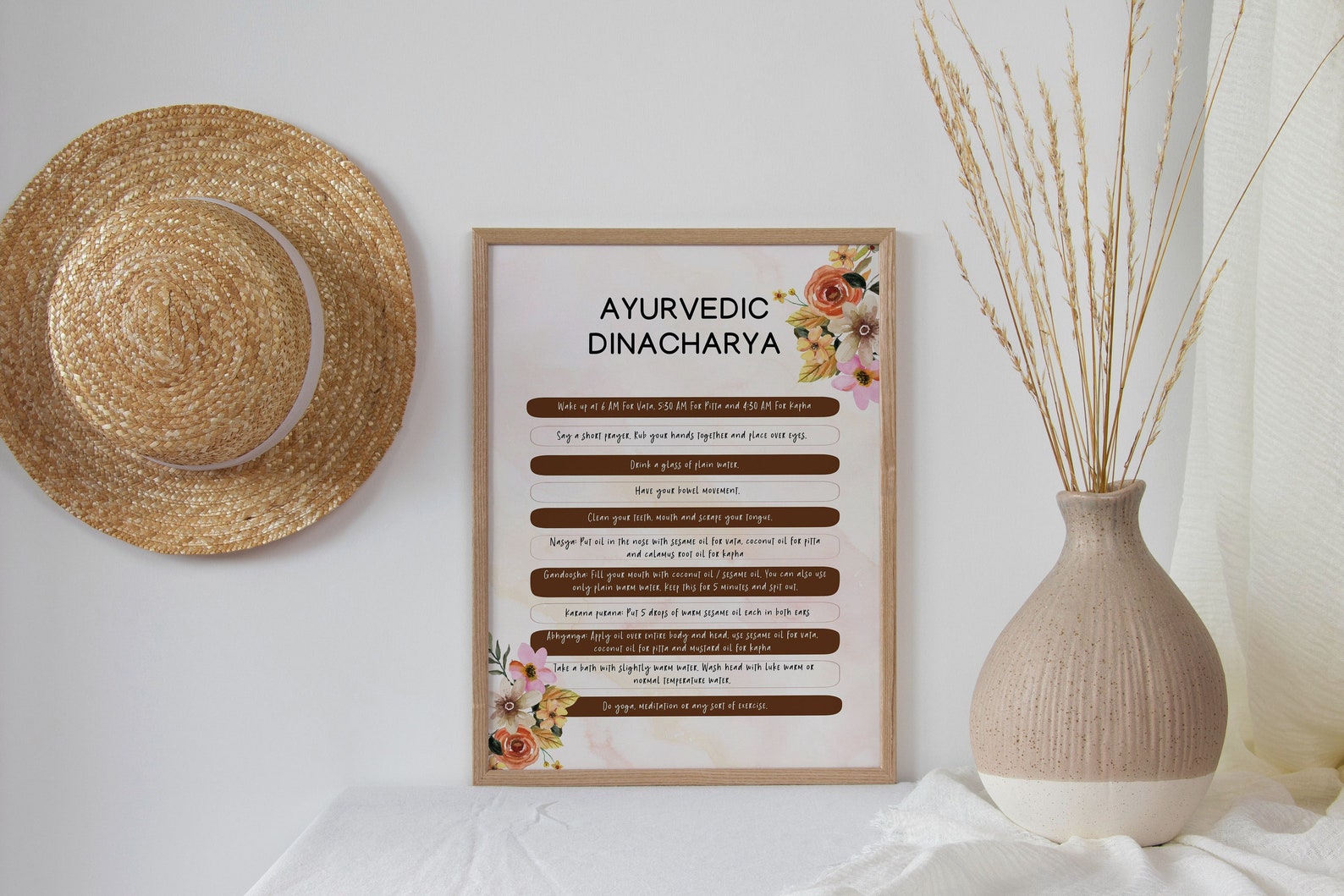 Ayurveda Schedule Poster Ayurveda Dincharya Daily Routine - Etsy