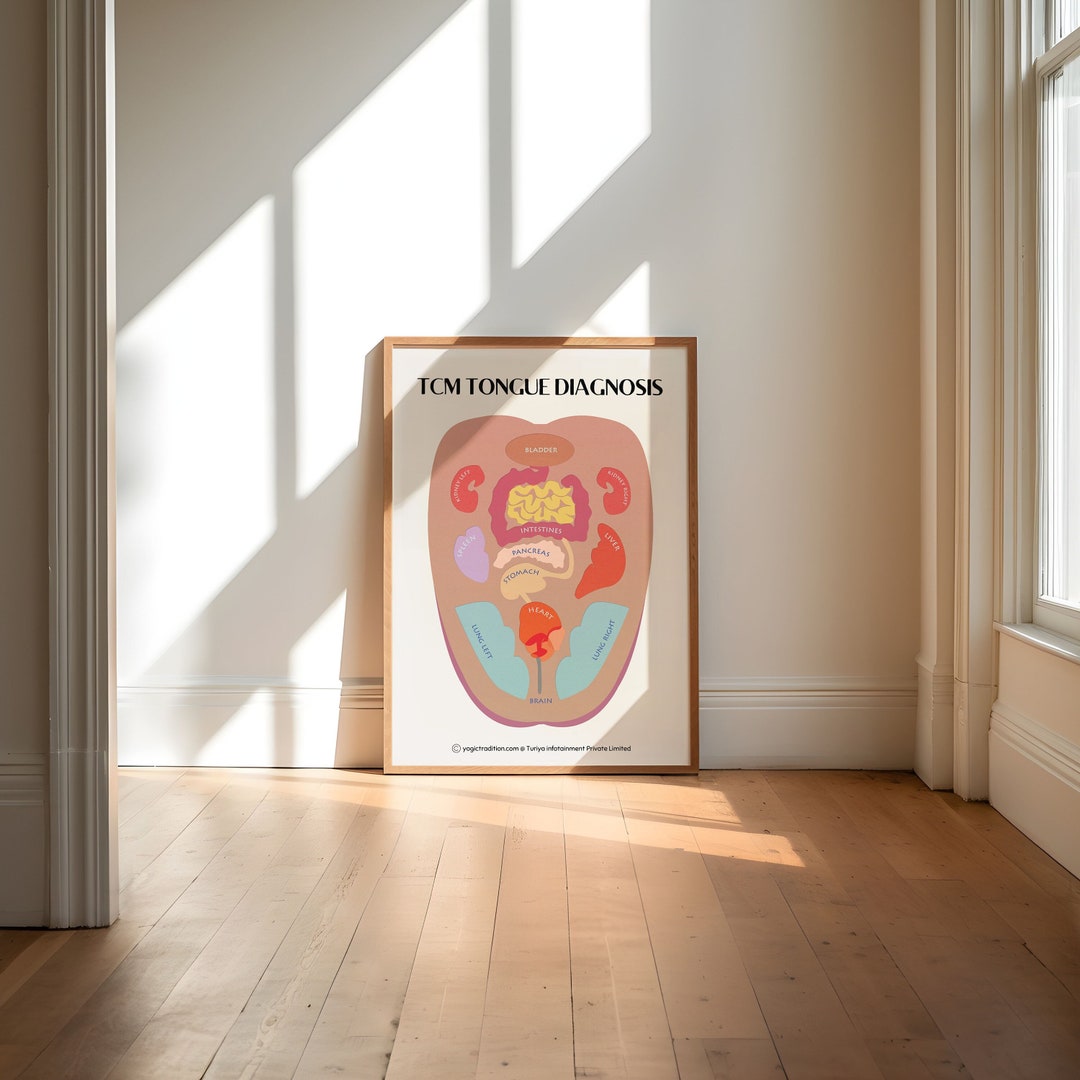 TCM Tongue Diagnosis Chart Poster Book Planner Insert, Traditional ...