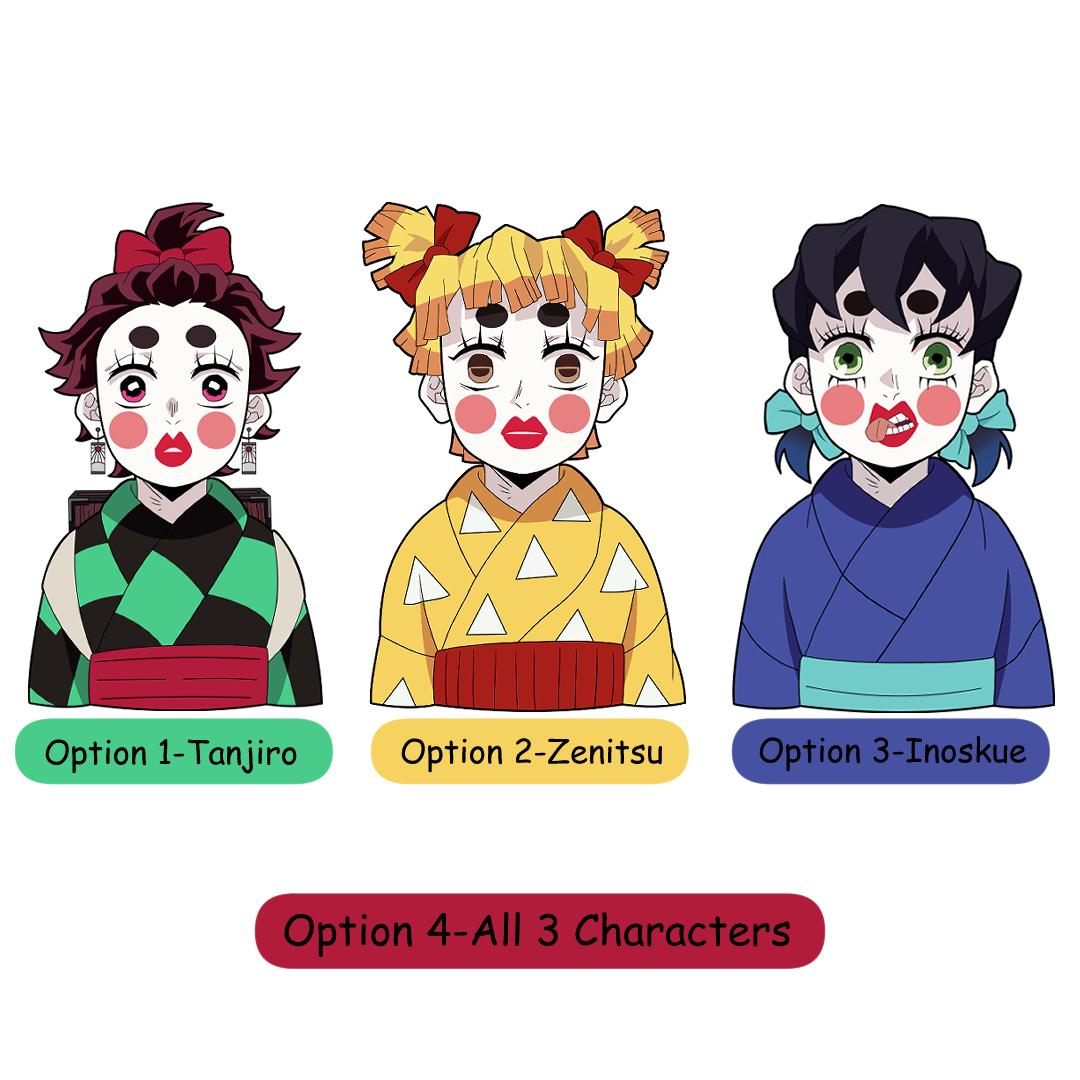 Demon Slayer Tanjiro Inosuke Zenitsu Funny Stickers - Etsy
