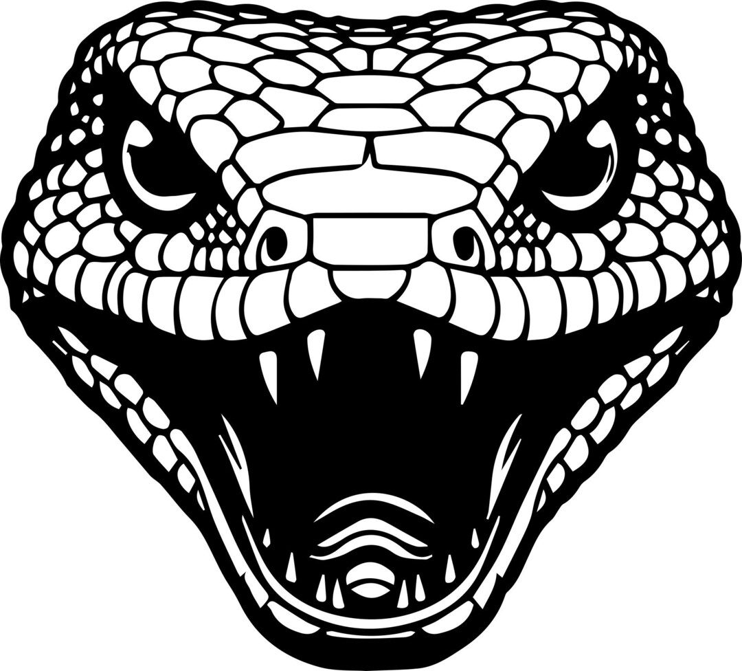 Snake With Open Mouth Portrait Head SVG, Files for Cutting - Digital ...