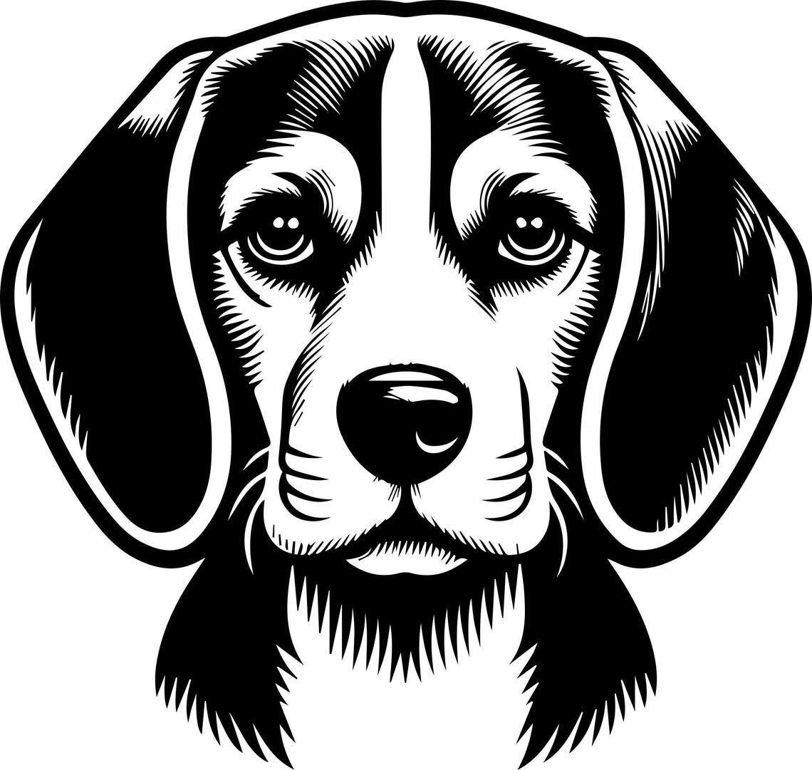 Beagle Dog Portrait Head SVG, Files for Cutting - Digital Download - Etsy