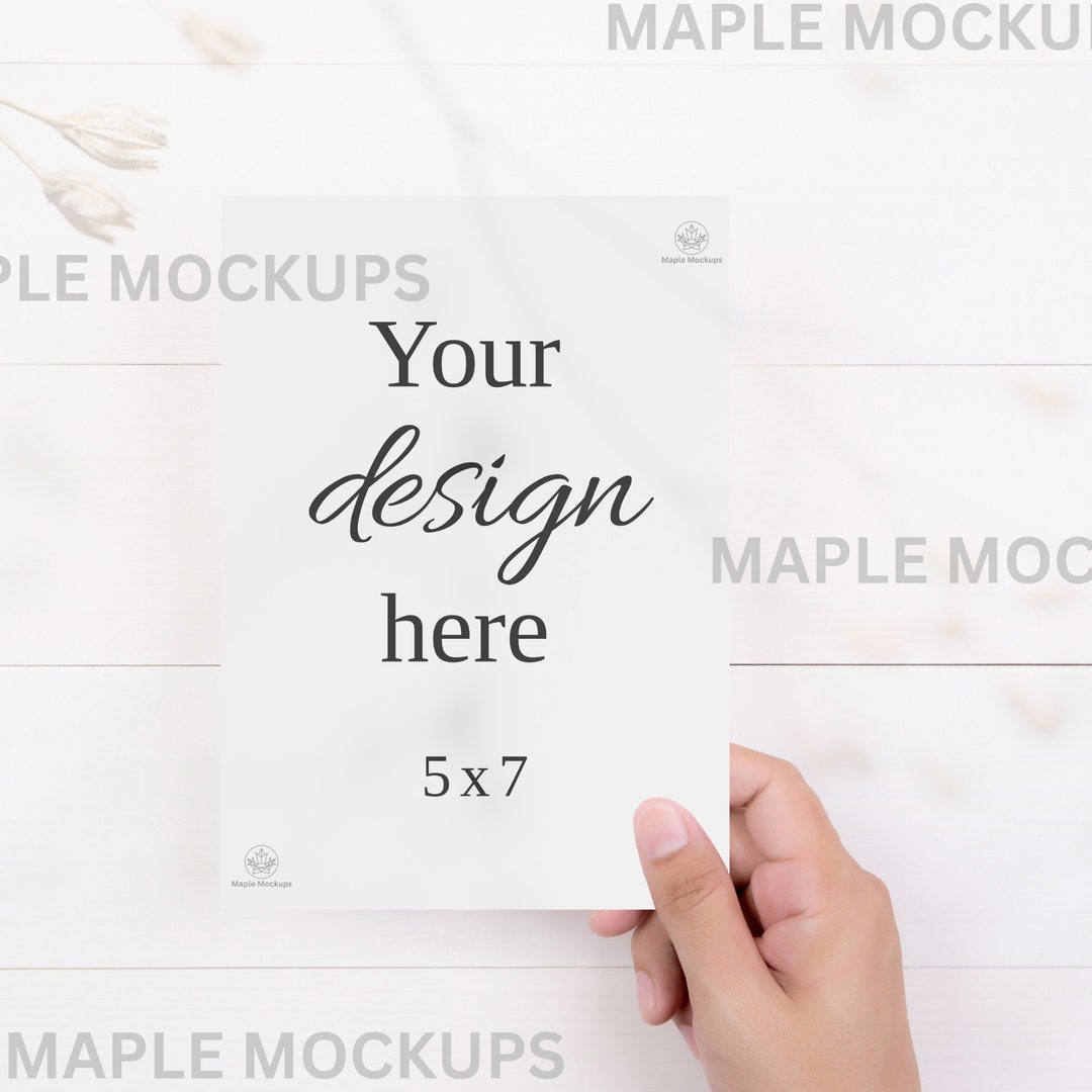 Smart PSD Card Mockup 5x7 PSD Smart Object & JPEG Card Mockup Card ...
