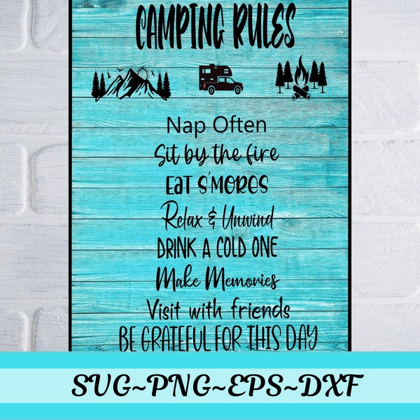 Camping Rules Svg - Etsy