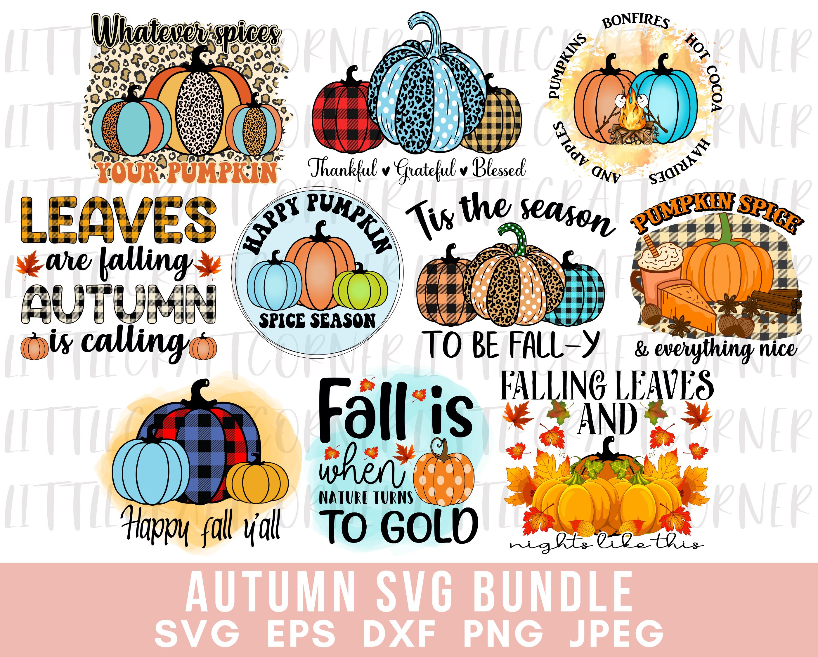 Fall SVG BUNDLE Falling Leaves Instant Download Digital - Etsy