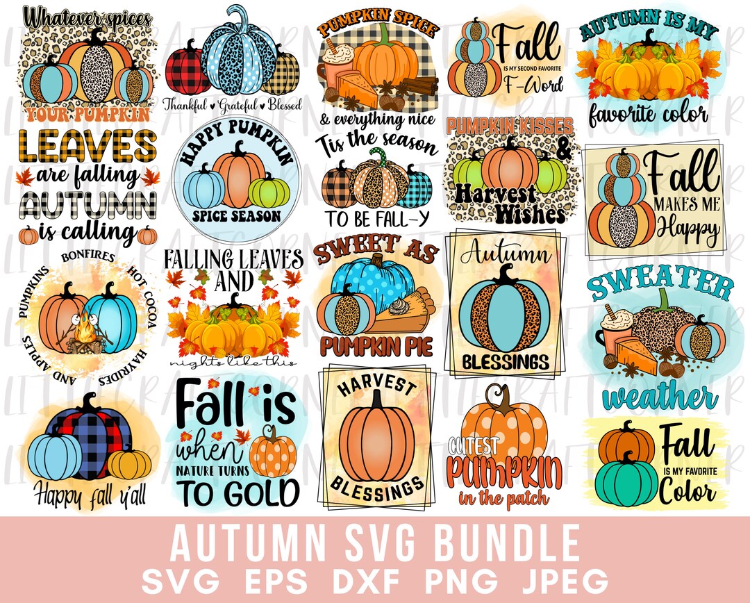 Fall SVG BUNDLE Falling Leaves Instant Download Digital - Etsy