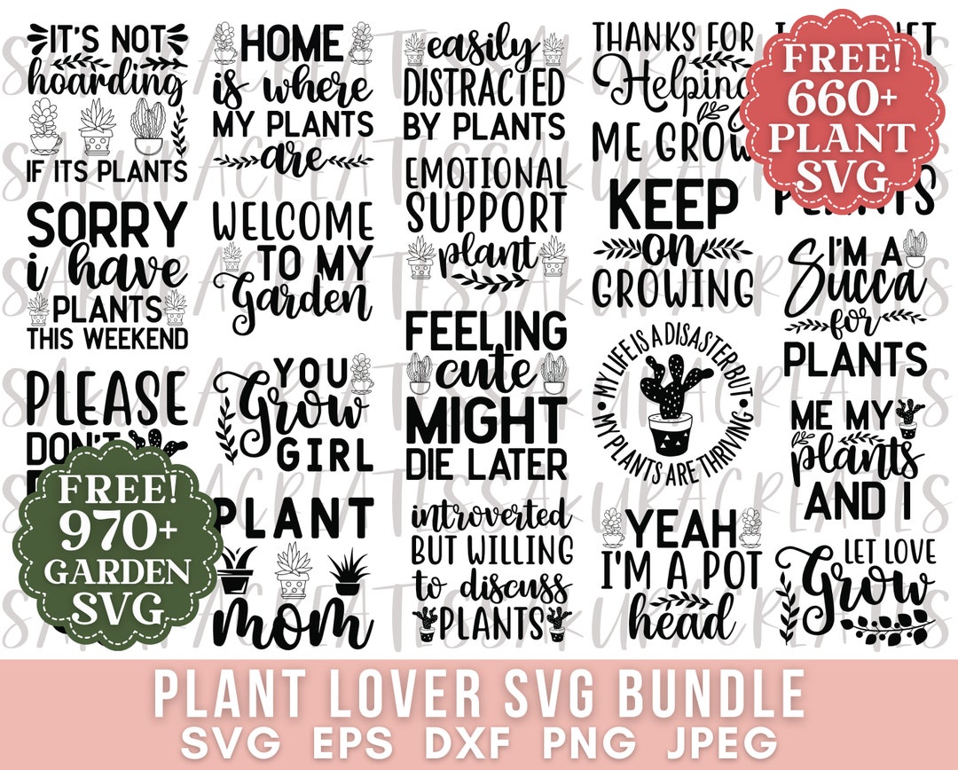 Plant Lover SVG Bundle Plant svg plant quote svg houseplant - Etsy Portugal