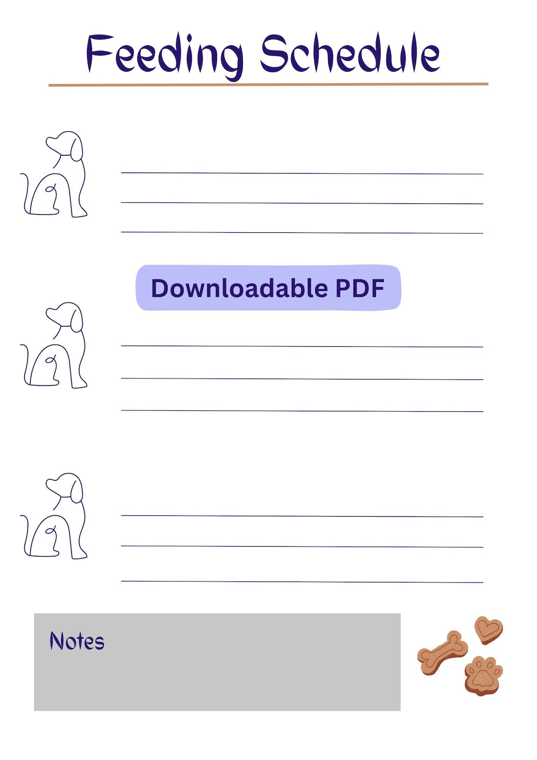 Dog Feeding Schedule, Pet Feed Schedule, Dogsitting Instructions ...