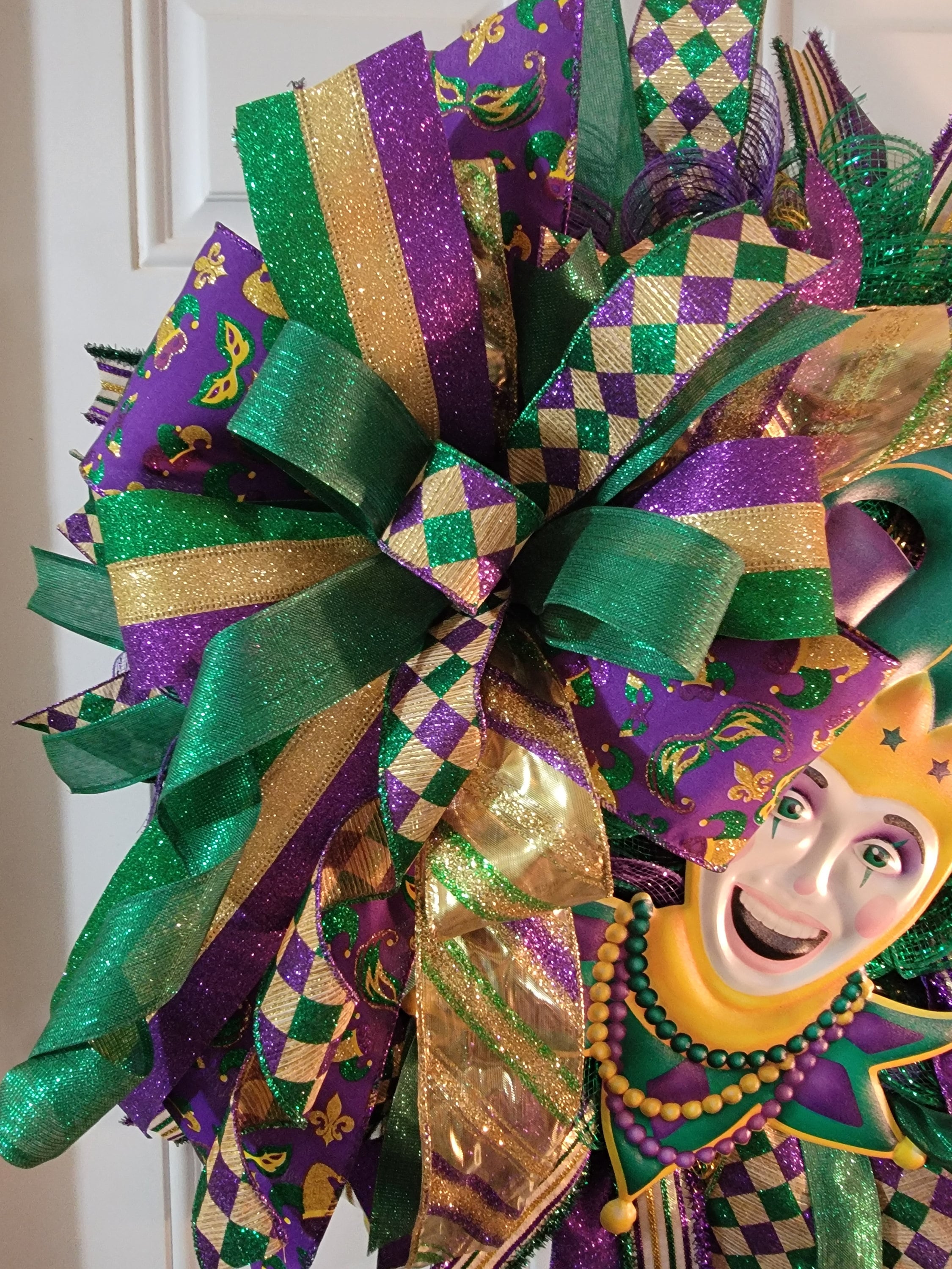 Mardi Gras Wreath, Jester Wreath, Happy Mardi Gras, Mardi Gras, Deco ...