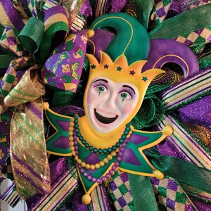 Mardi Gras Wreath, Jester Wreath, Happy Mardi Gras, Mardi Gras, Deco ...