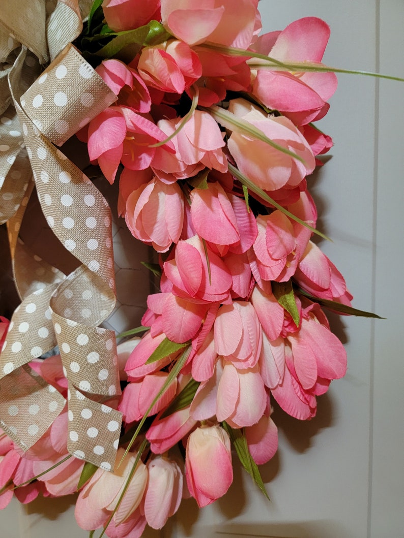 Bunny Tulip, Grapevine Bunny Wreath, Tulip Wreath, Spring Tulip Wreath ...