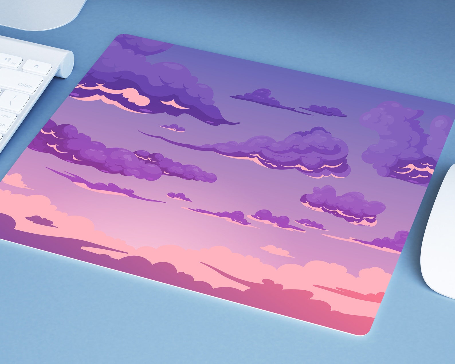 Cute Sunset Sky Mousepad Kawaii Pastel Clouds Mouse Pad - Etsy