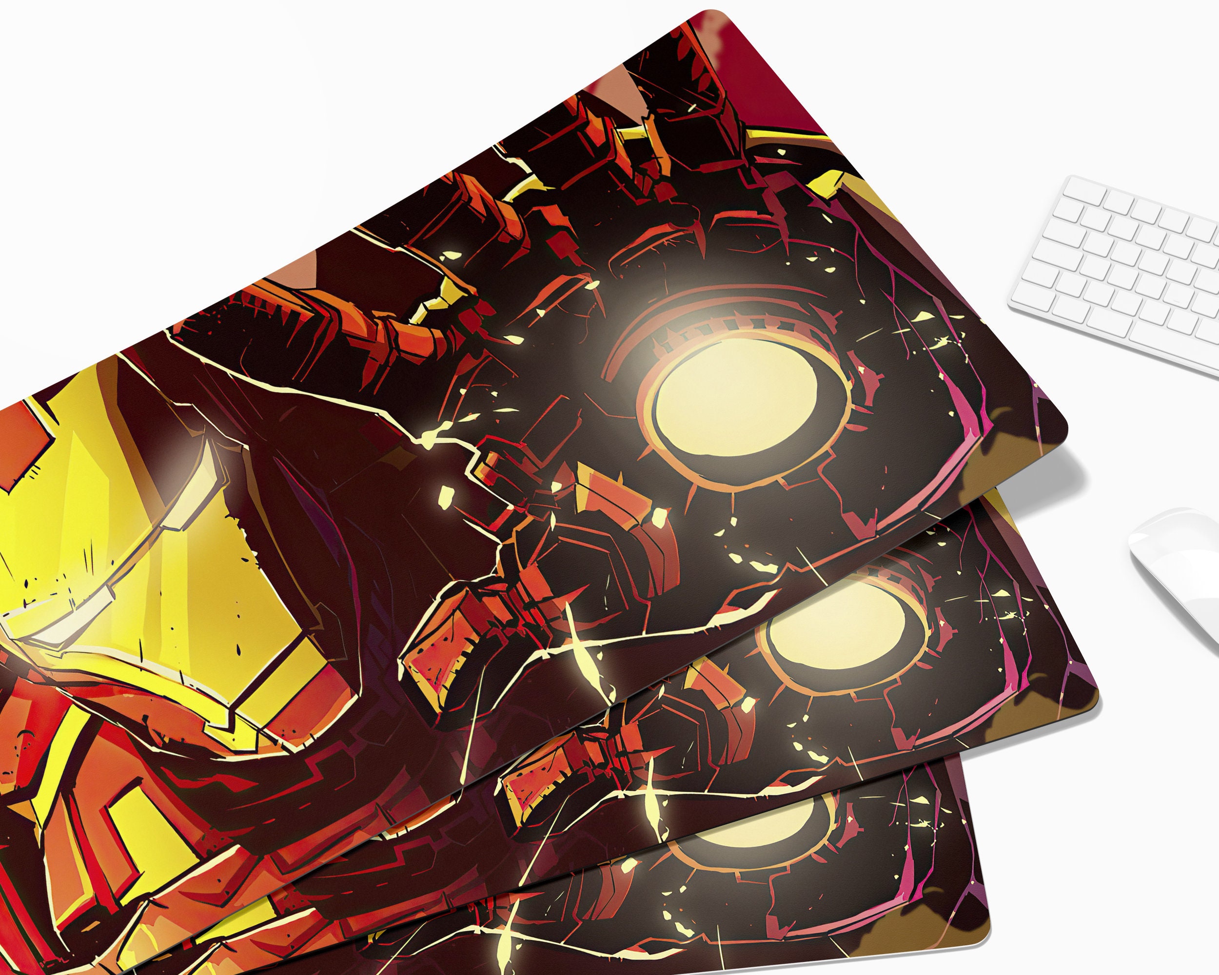 Iron Man Comic Deskmat, Marvel Avengers MCU Mouse Pad, Deskpad, Minimal ...