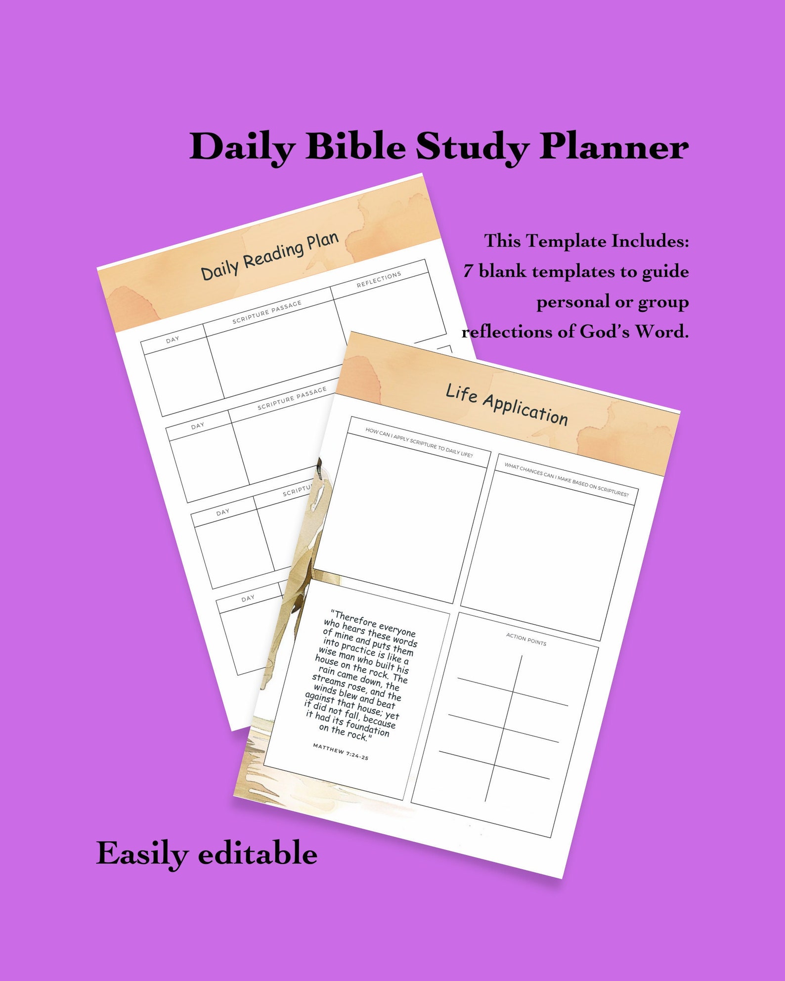 Daily Bible Study Planner: Interactive Journal for Personal Devotionals ...
