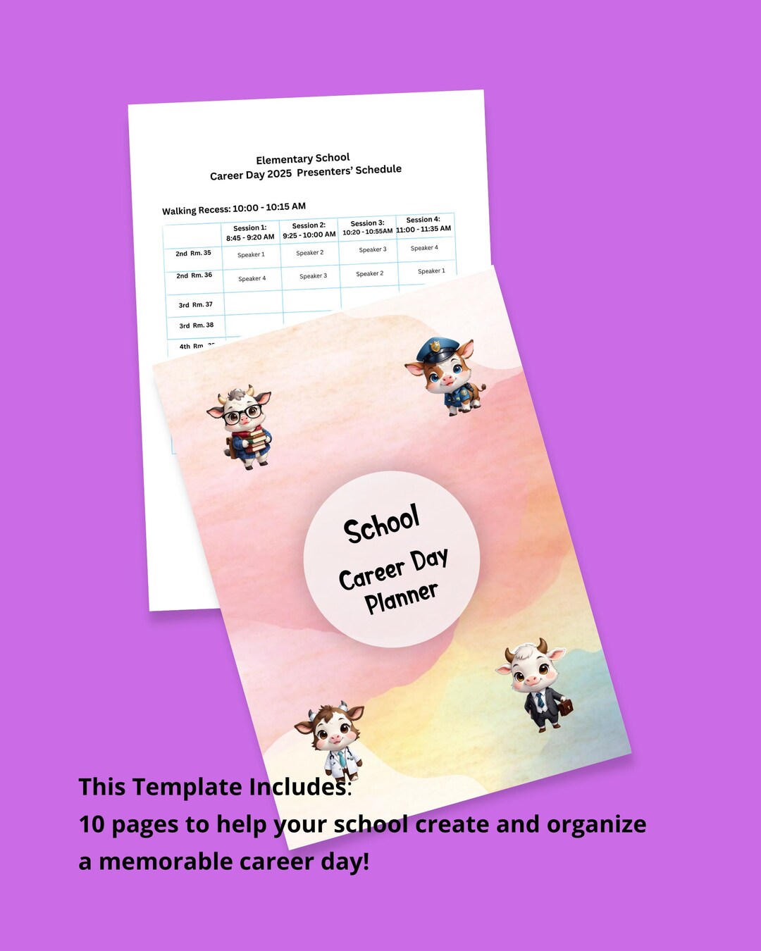 Customizable School Career Day Planner Template, Career Day Program ...