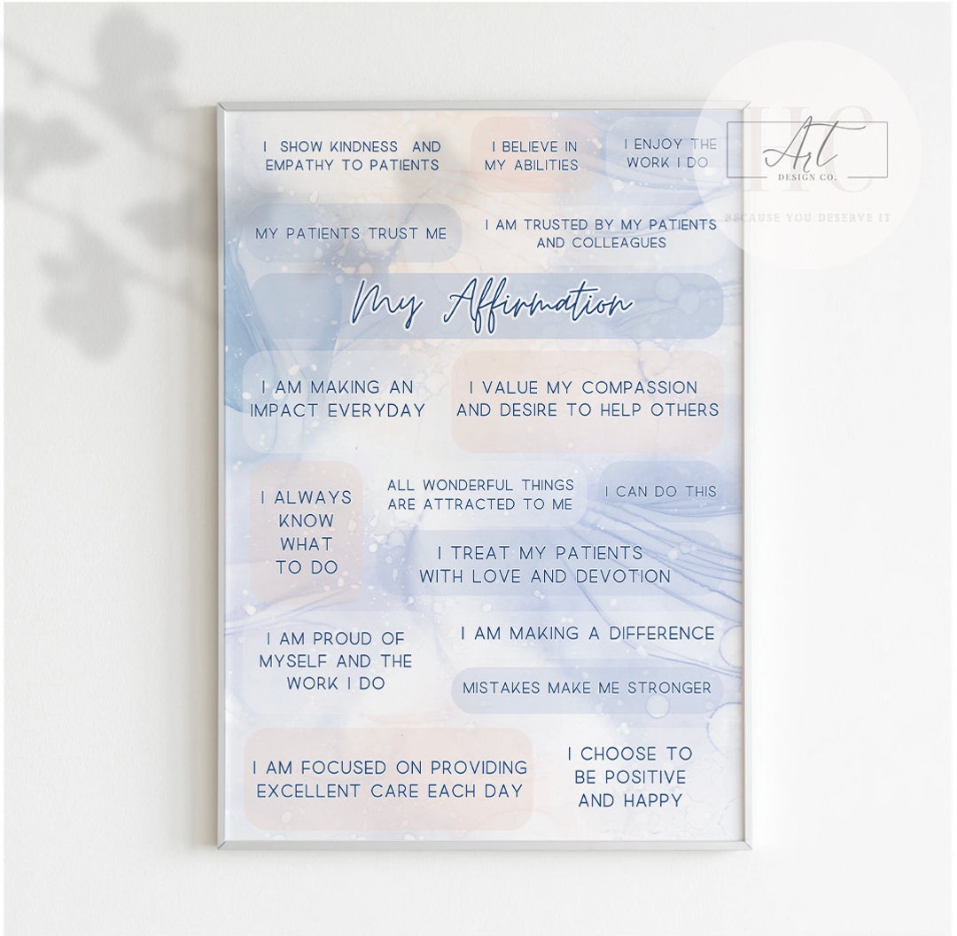 Healthcare Provider Affirmation Wall Art Affirmation Word - Etsy