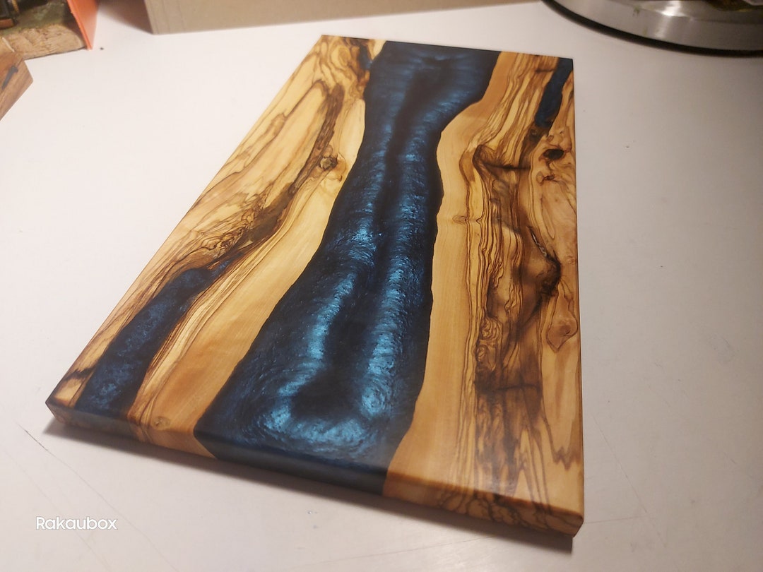 Navy dark Blue Resin River Cutting Board,epoxy Resin Charcuterie Board ...