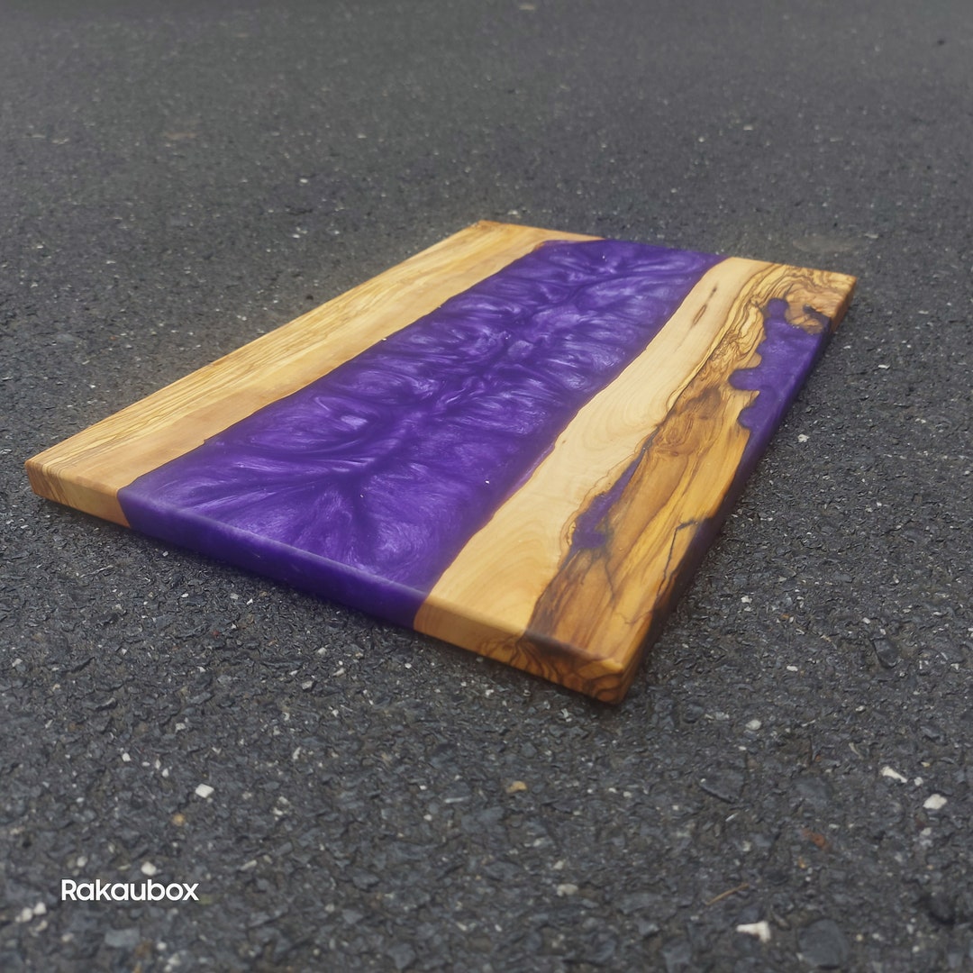 Purple Epoxy Resin, River Cutting Board , Epoxy Resin Charcuterie Board ...