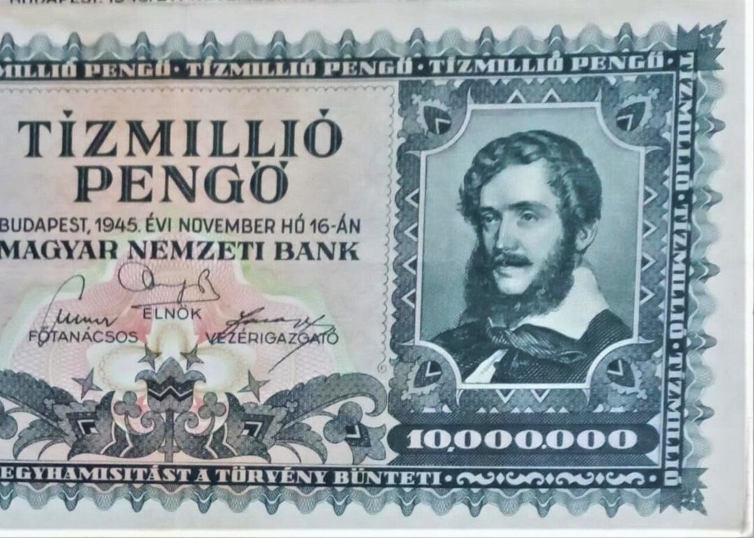 Hungary 10 Million Pengö Currency Banknote 1945 VG-F. Old Paper Money ...