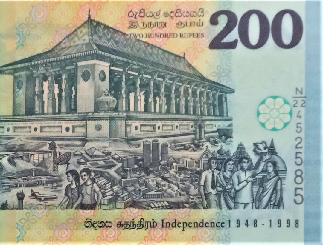 Sri Lanka 200 Rupees Currency Polymer Banknote 1998 UNC. 50 Th ...