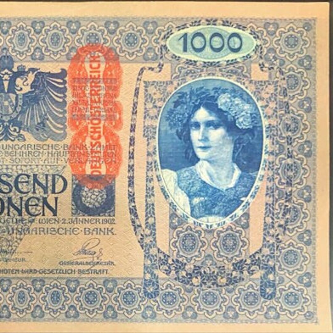 Austria-hungarian 1.000 Kronen Banknote 1902 XF-UNC. Old Paper Money ...