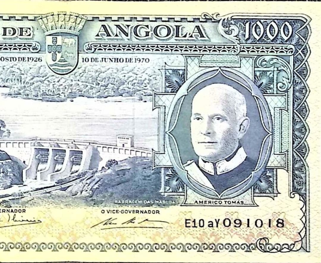 Angola 1.000 Escudos Currency Banknote 1970 XF,- Old Paper Money ...