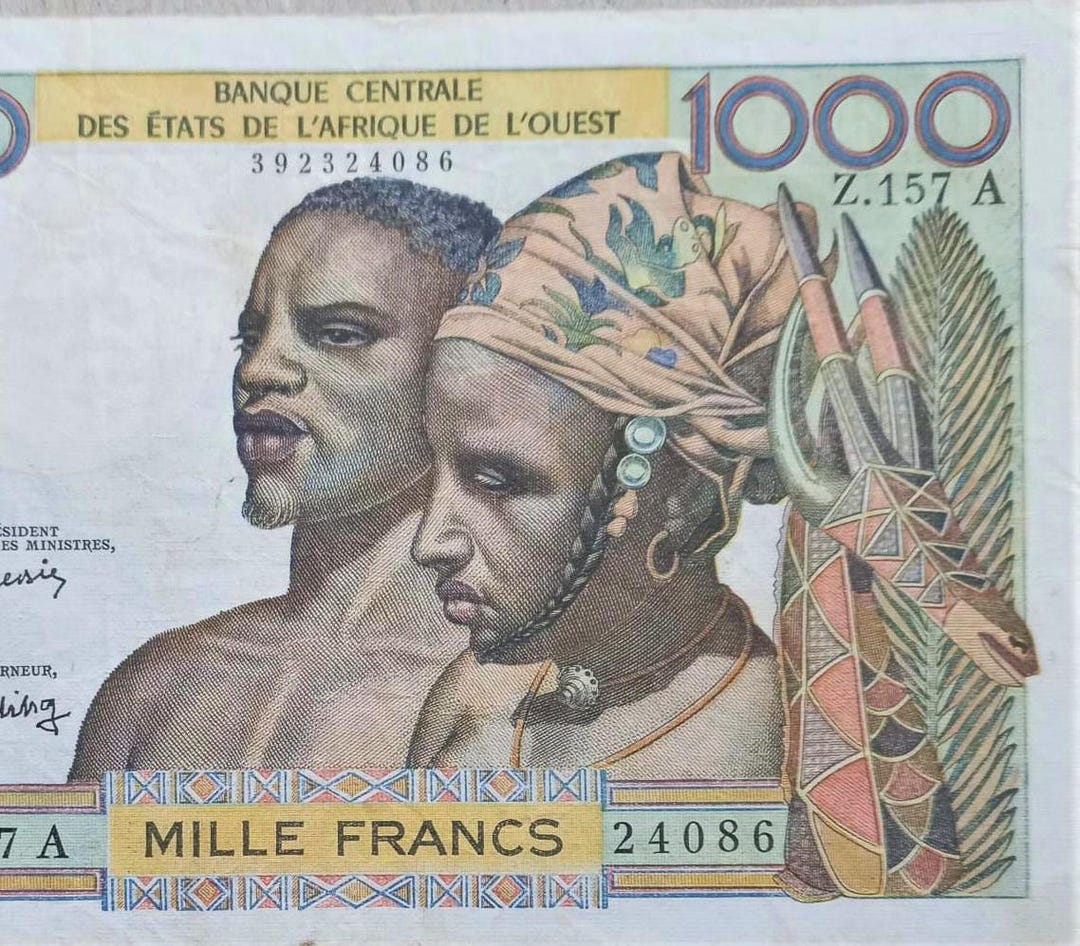West African States Benin 1.000 Francs Currency Banknote 1961-65 VF-XF ...