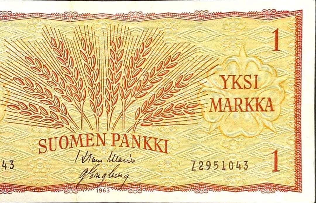 Finland 1 Markka Currency Banknote 1963 UNC.- Old Paper Money, Foreign ...