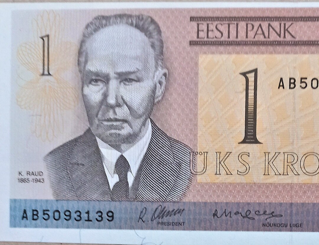 Estonia 1 Kroon Currency Banknote 1992 UNC. Old Paper Money, Foreign ...
