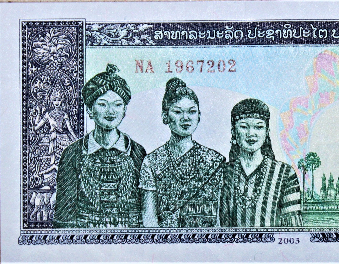 Laos 1.000 Kip Currency Banknote 2003 UNC. Old Paper Money Foreign ...