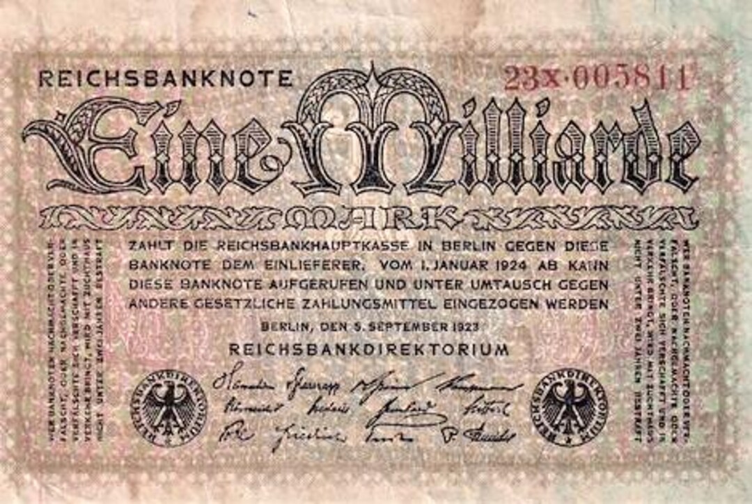 Germany Reichsbanknote 1 Billion Mark 1924 F. Paper Money- Collection ...