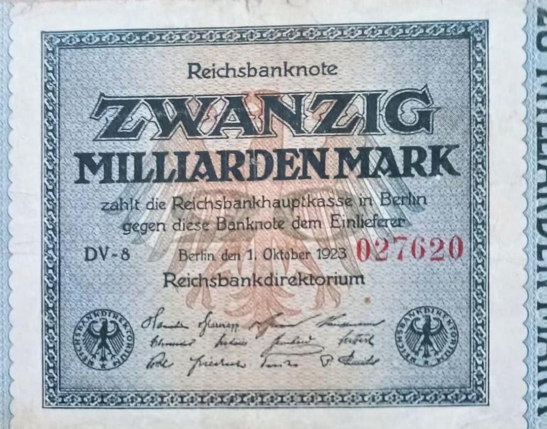 Germany Reichsbanknote 20 Billion Mak 1923 G-vg,-old Paper Money ...