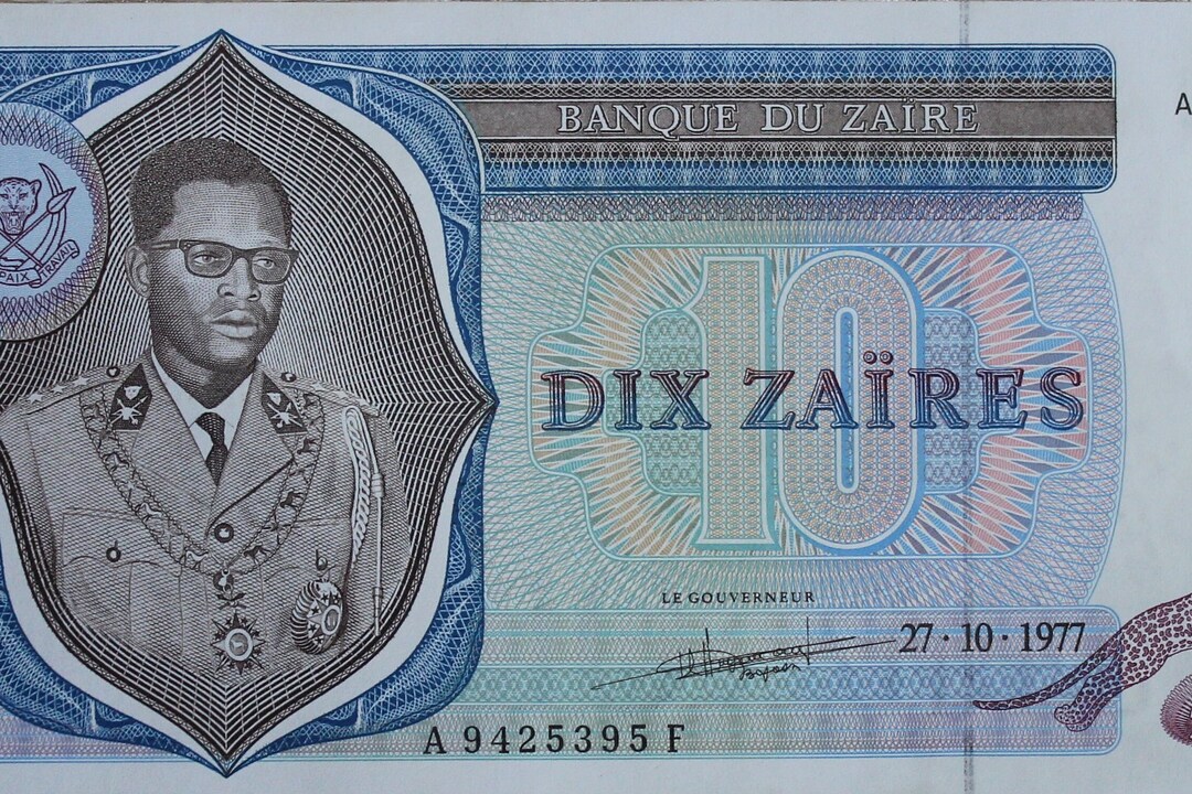 Zaire 10 Zaires. Zairean Currency Banknotes, 1972-77 UNC. Old Paper ...