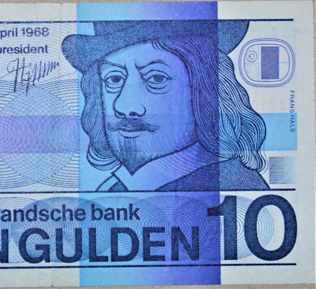 Netherlands 10 Gulden Currency Banknote 1968 XF, Old Paper Money ...