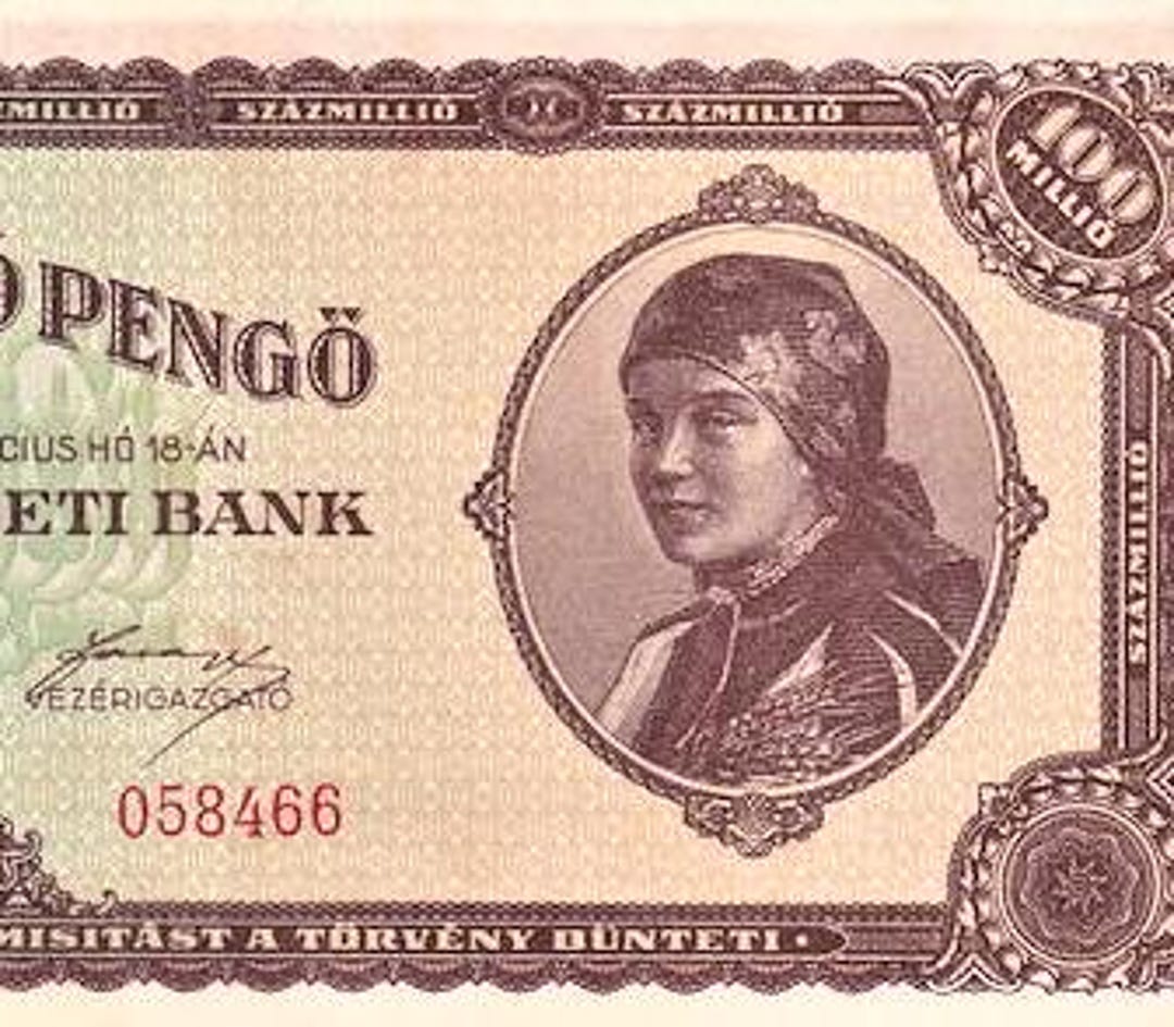 Hungary 100 Million Pengö Currency Banknote 1946 F-VF. Old Paper Money ...