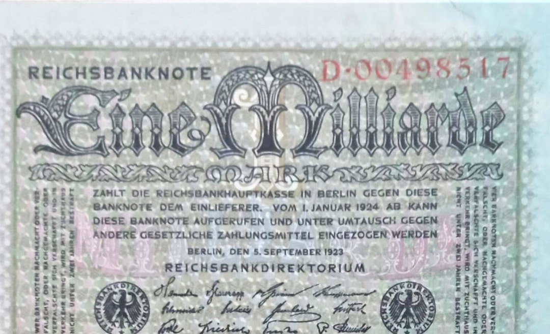Germany Reichsbanknote 1 Milliarde Mark 1924 VF. Paper Money Collection ...