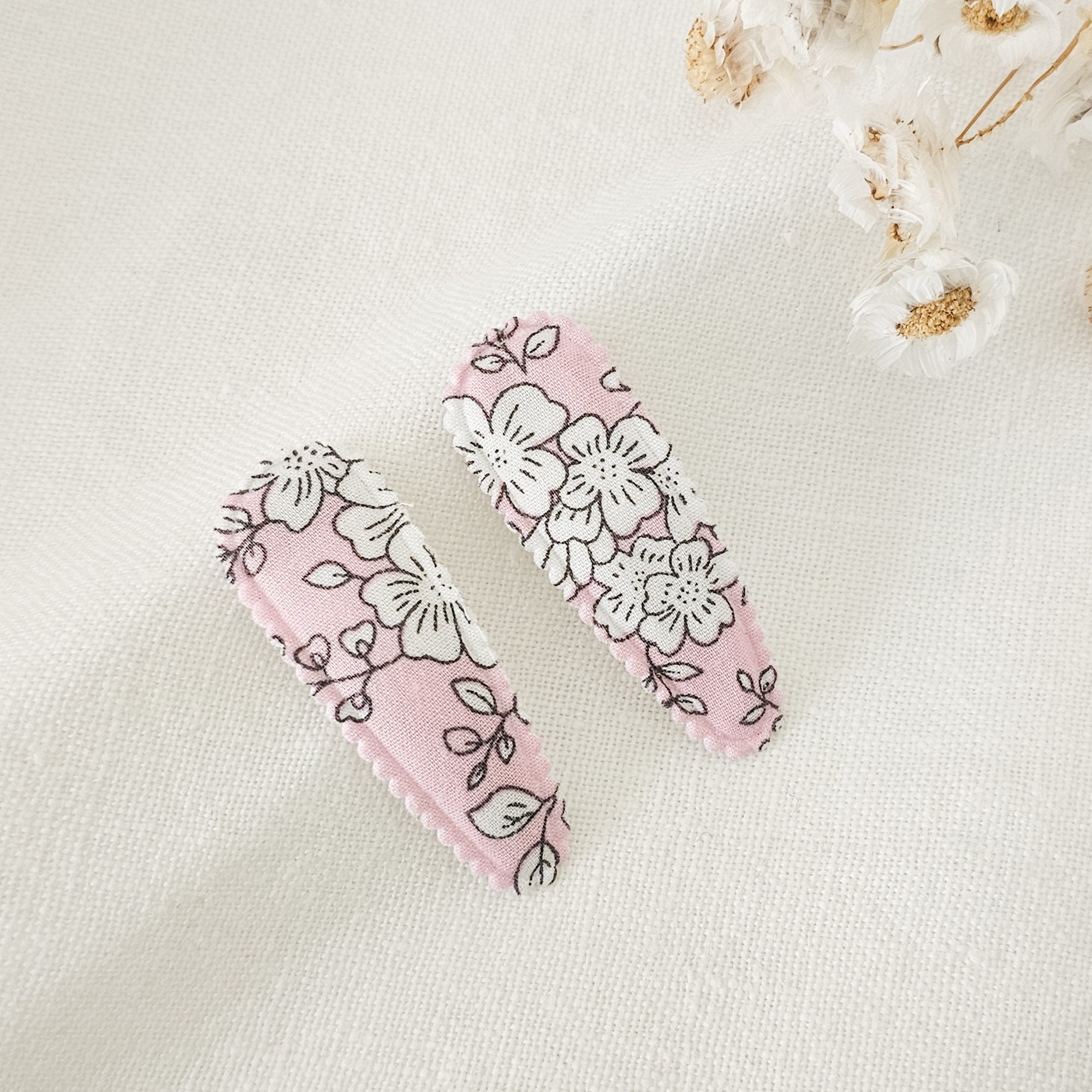 Little Blush Daisy Fabric Snap Clips Toddler Snap Hair Clips Hair ...