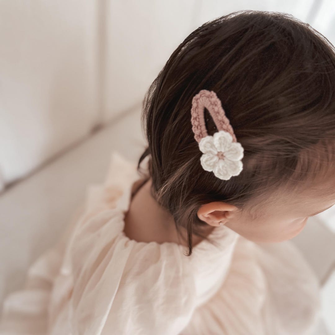 Crochet Petite Daisy Flower Snap Hair Clip Hair Accessories - Etsy