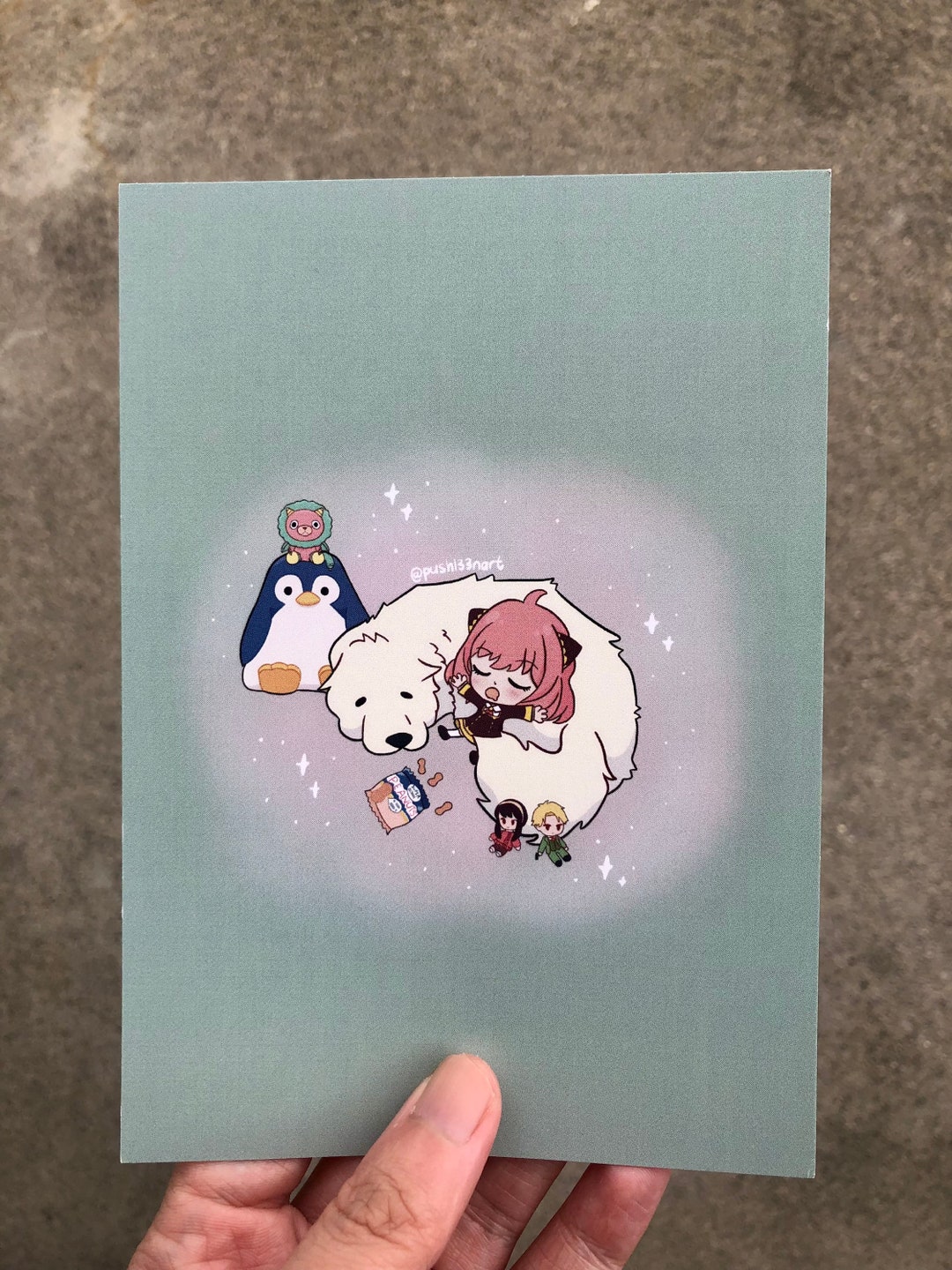 Anya and Bond Secret Agent Family Spies Postcard Art Print - Etsy