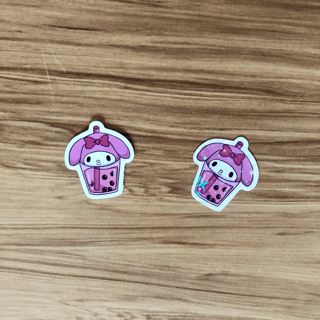 Pink Bunny Boba Sticker | Pink Bunny Bubble Tea Sticker - Etsy