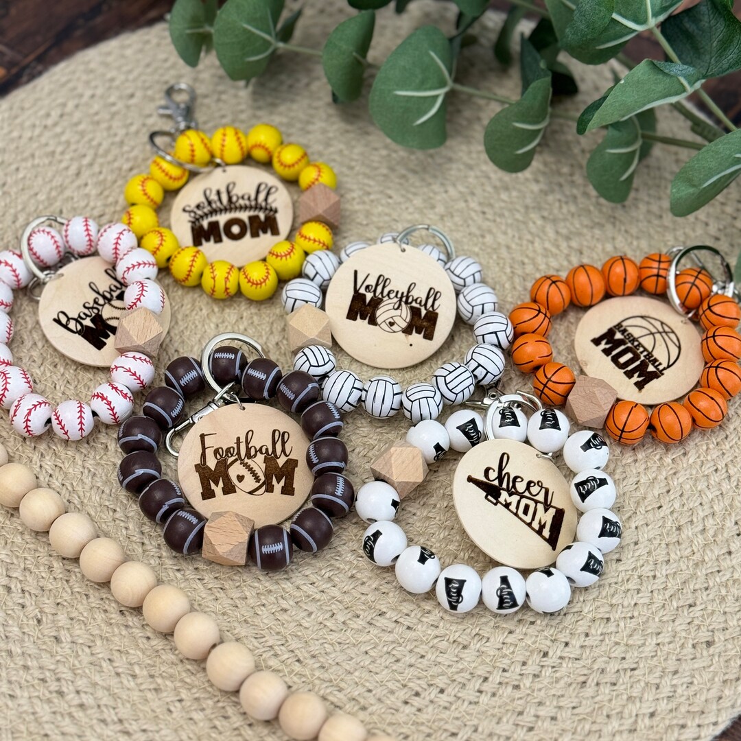 Sports Keychain Wristlets | Sports Mom Keychain | Sports Mom Wristlet ...