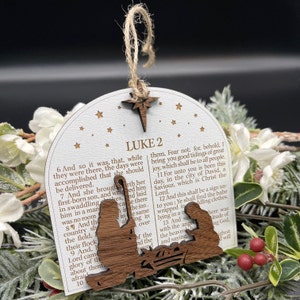 Luke 2 Bible Verse Wooden Ornament | Christmas Ornament | Handmade ...