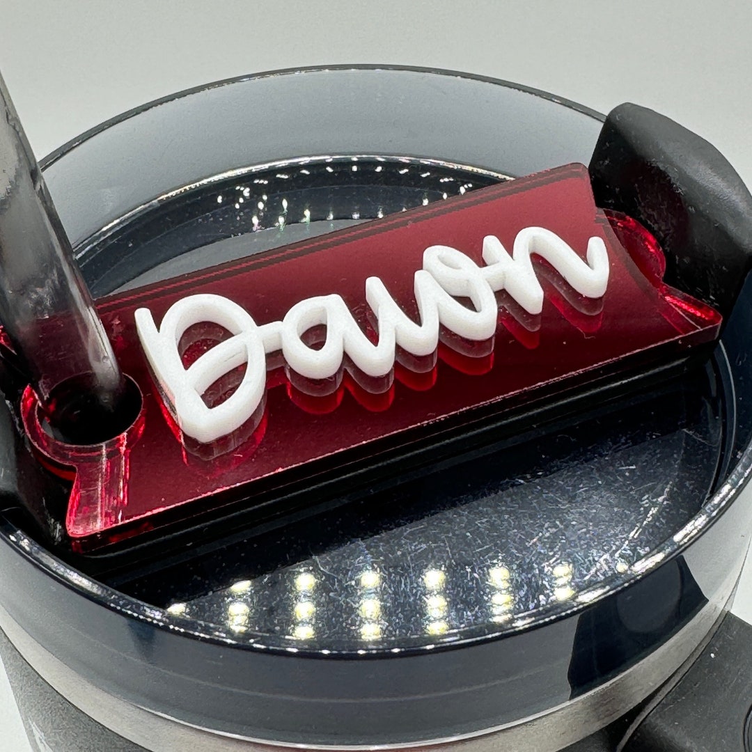 Personalized 30 and 40 Oz Tumbler Name Tags | Mirrored Acrylic Tumbler ...