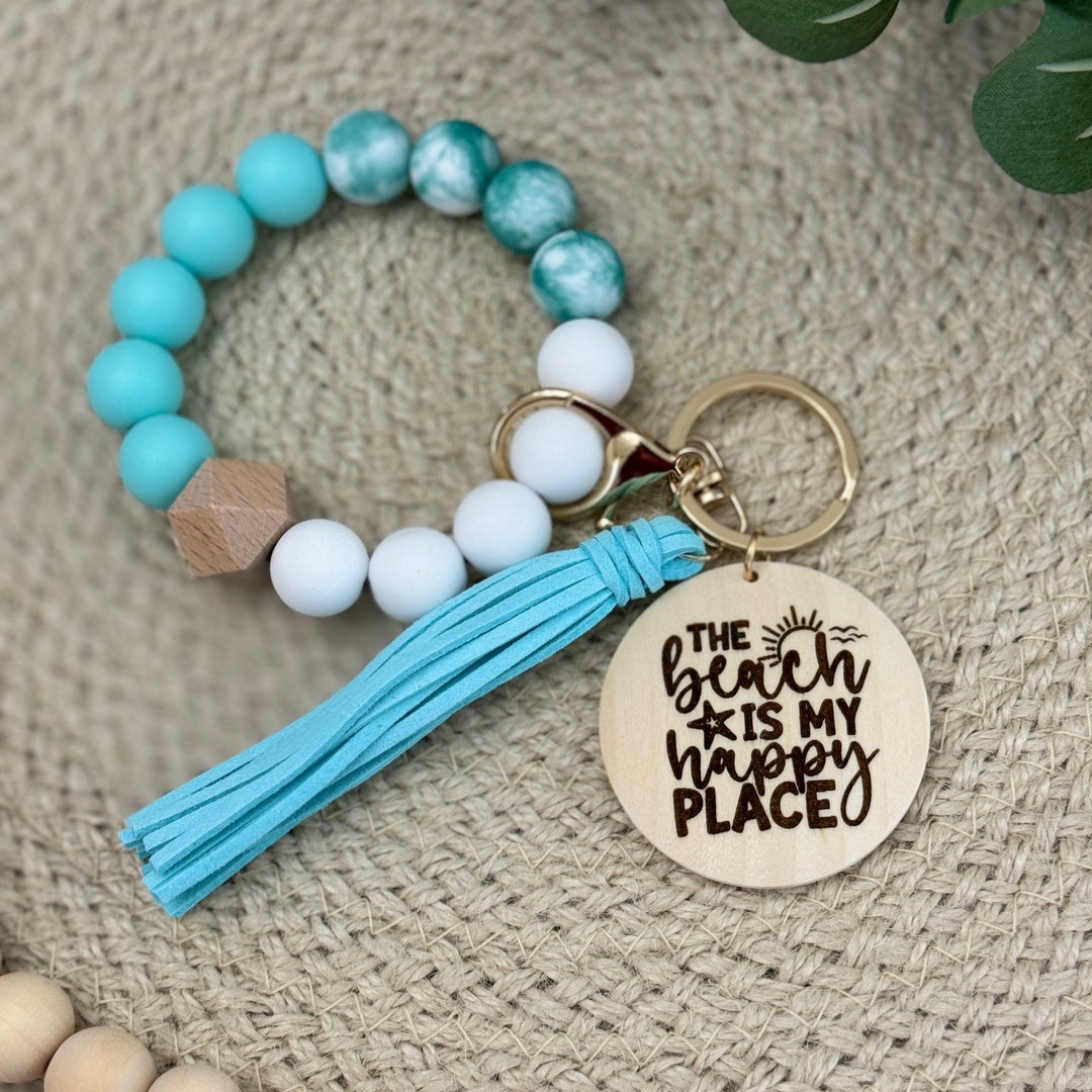 Beach Keychain Wristlet | Silicone Bead Keychain Wristlet | the Beach ...