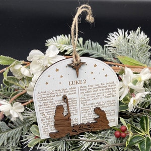 Luke 2 Bible Verse Wooden Ornament | Christmas Ornament | Handmade ...
