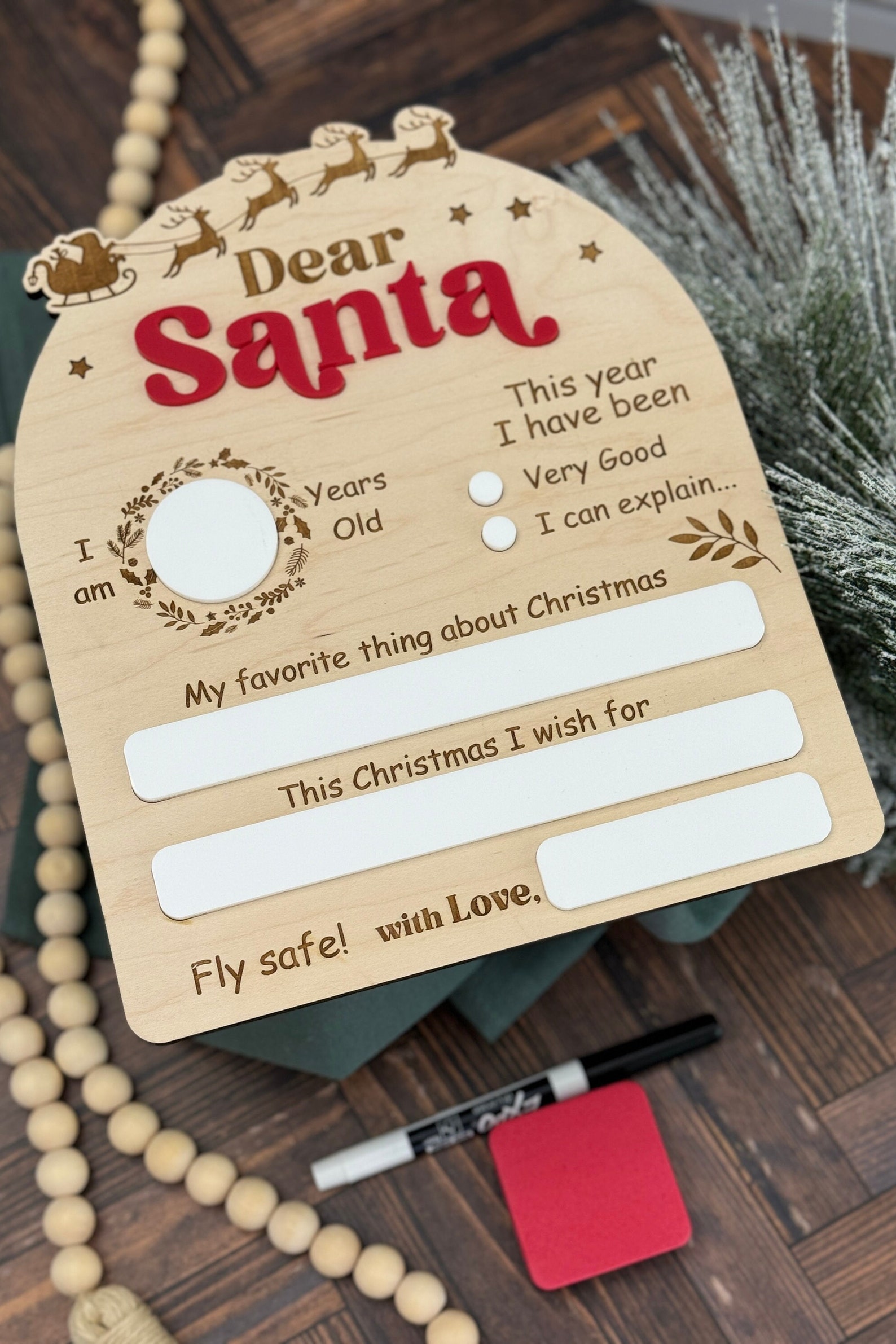 Santa Message Board | Reusable Santa Message Board | Chrismas Santa Dry ...