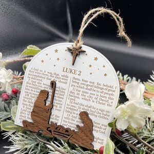 Luke 2 Bible Verse Wooden Ornament | Christmas Ornament | Handmade ...